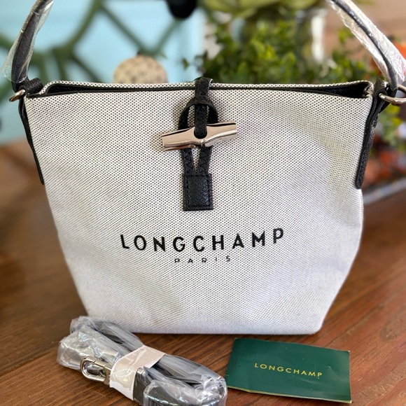 Longchamp | Bags | New Longchamp Essential Toile Bucket Tote Bag Purse ...
